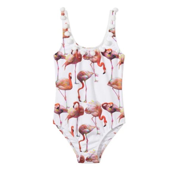 Stella Cove | Swim | Stella Cove White Flamingo And Pom Pom One Piece ...